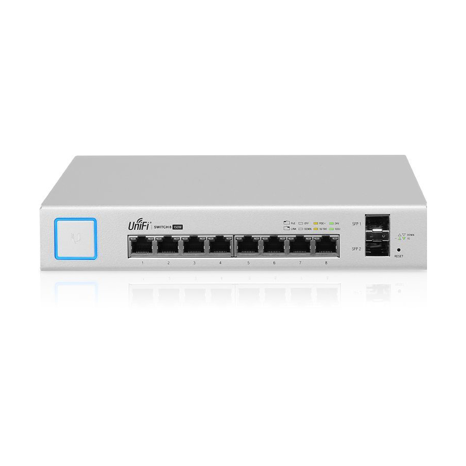 Коммутатор UniFi Switch PoE 8 White (UBIQUITI US-8-150W-EU)