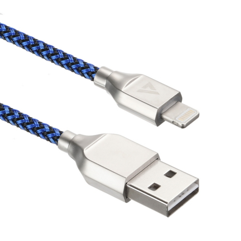 USB кабель ACD-Titan Lightning  USB-A Нейлон, 1м, сине-черный (ACD-U927-P5L)