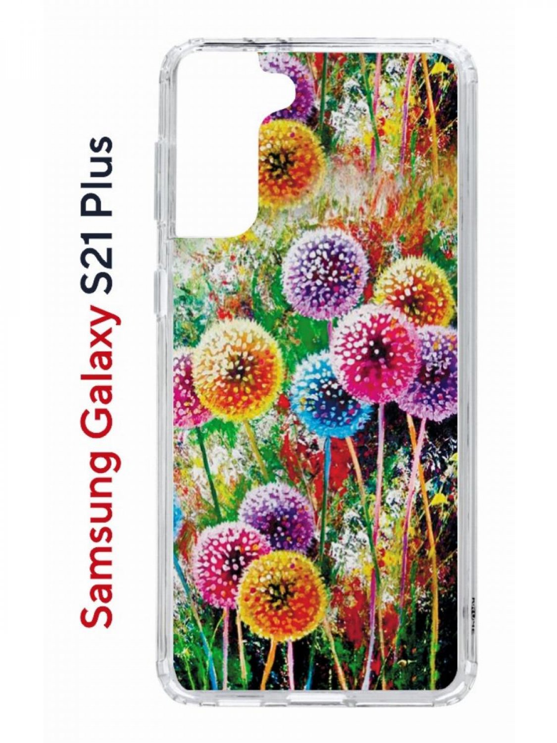 Чехол на Samsung Galaxy S21 Plus Kruche Print Одуванчики,противоударный бампер с принтом