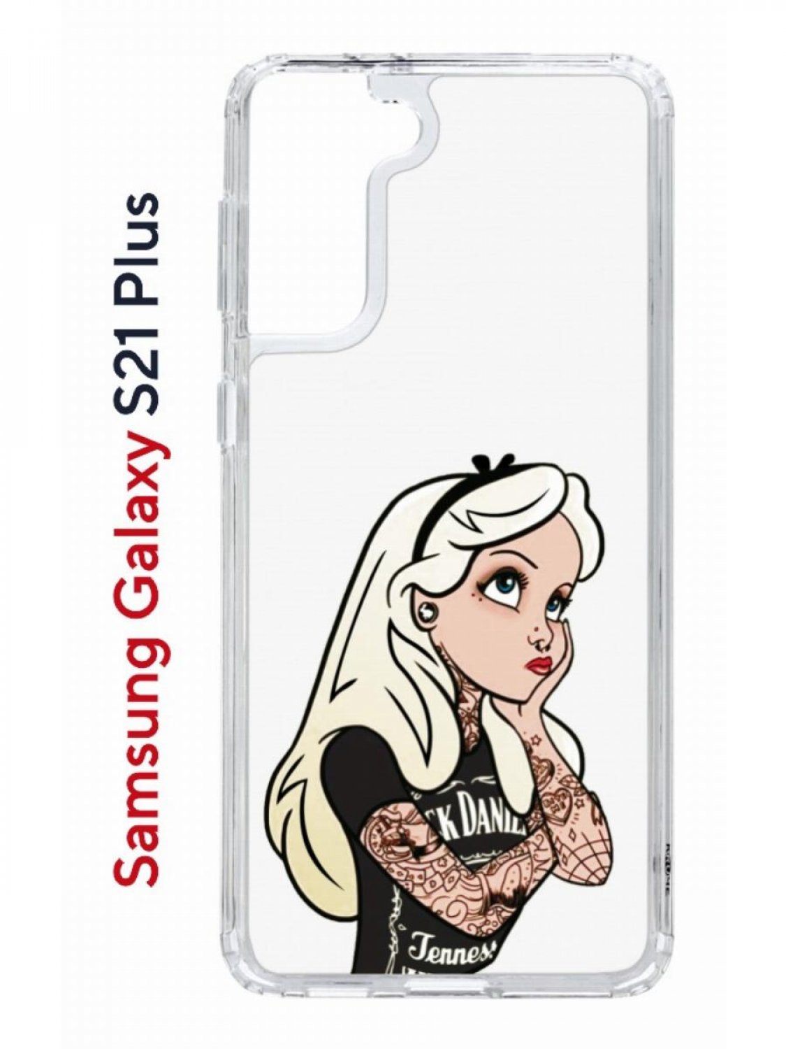 Чехол на Samsung Galaxy S21 Plus Kruche Print Tattoo Girl,противоударный бампер с принтом