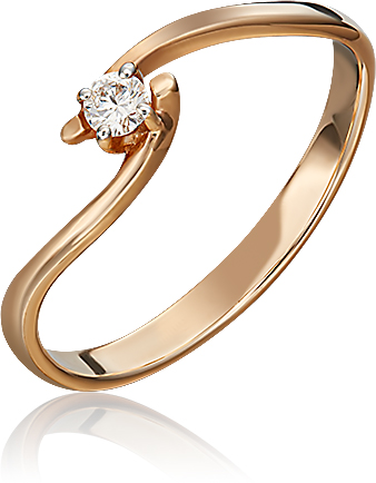 Кольцо помолвочное из золота р. 16,5 PLATINA jewelry 01-0349-00-101-1110-30, бриллиант