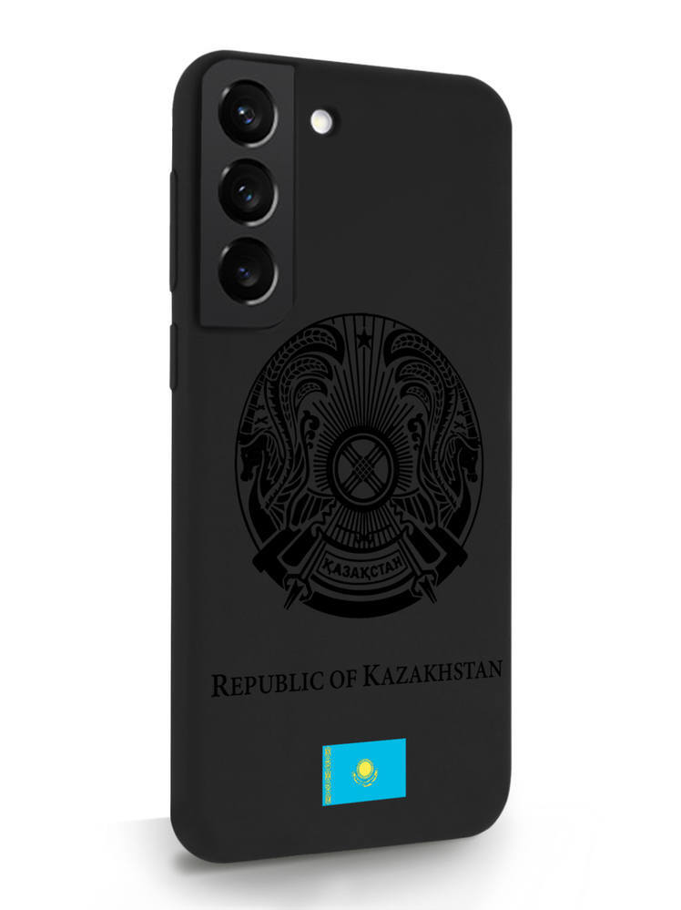 Чехол SignumCase для Samsung Galaxy S22 Черный лаковый Герб Казахстана черный