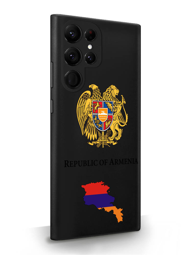Чехол SignumCase для Samsung Galaxy S22 Ultra Герб Армении черный