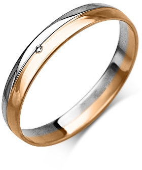 Кольцо обручальное из золота р. 19,5 PLATINA jewelry 01-1230-00-101-1111-30, бриллиант