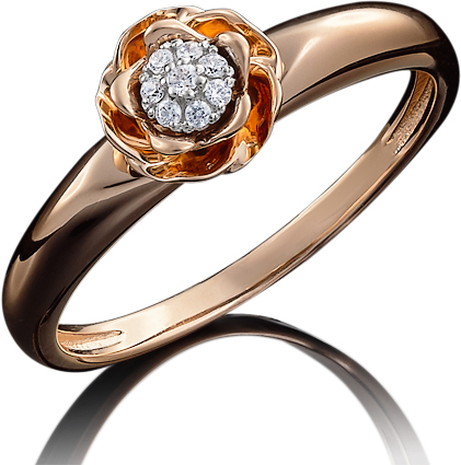 Кольцо из красного золота р. 17,5 PLATINA jewelry 01-4982-00-101-1110-30, бриллиант