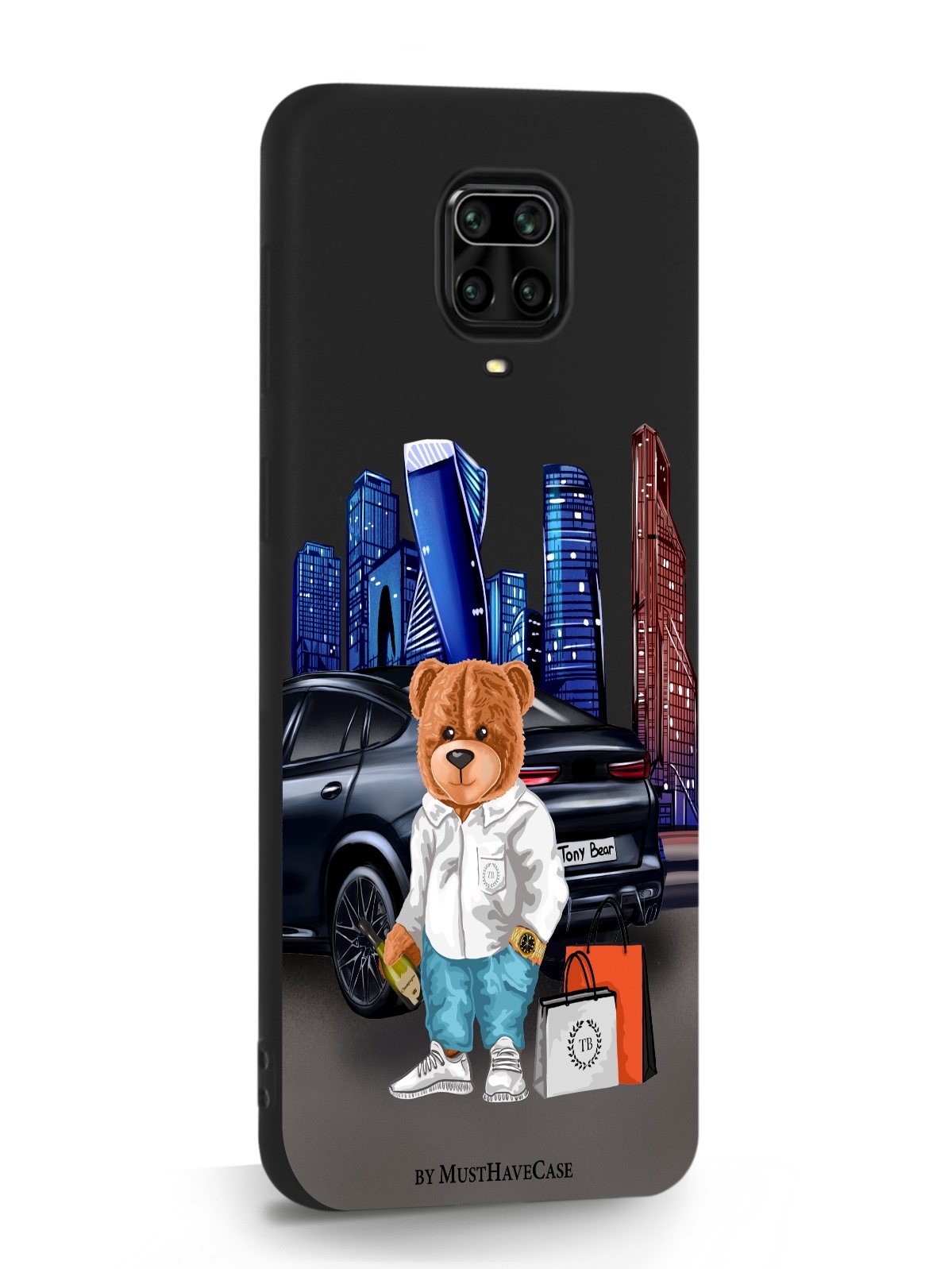 Чехол MustHaveCase для Xiaomi Redmi Note 9 Pro Тони Москва Сити черный