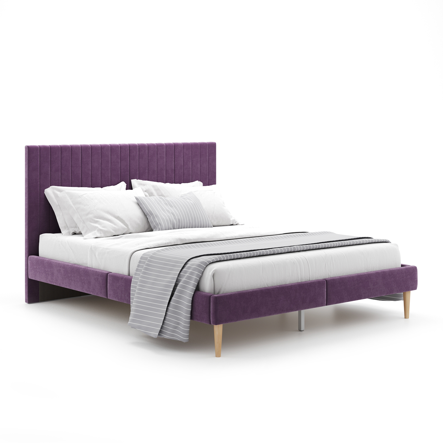 Кровать MONOFIX, АММА велюр фиолетовый, 160х200