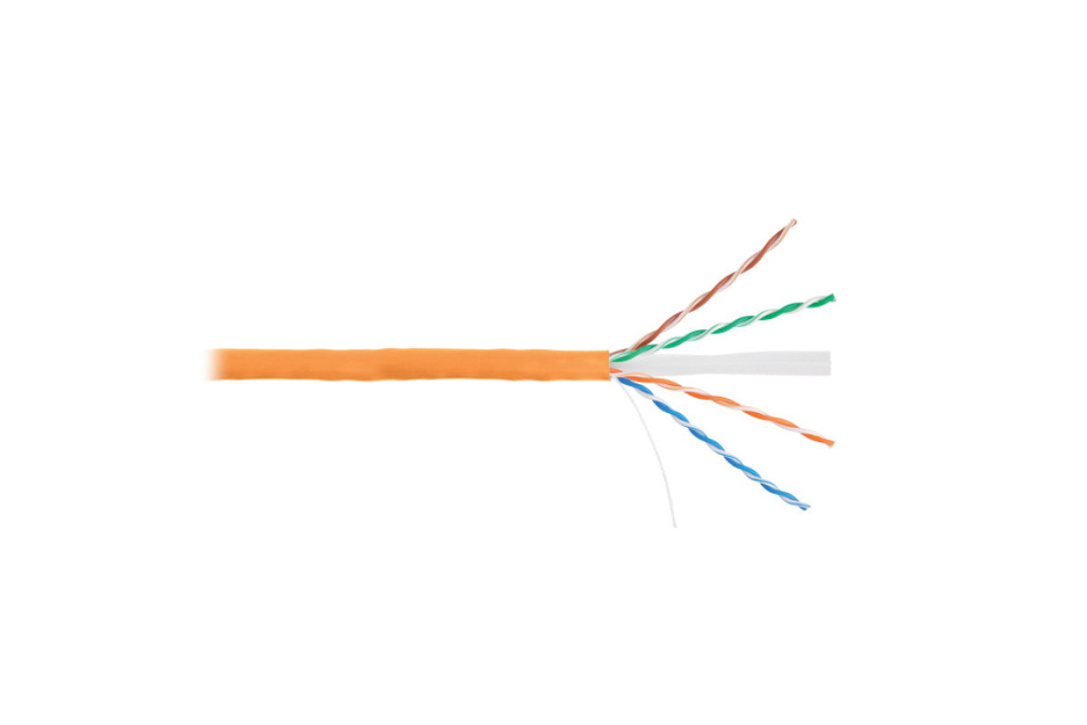 Кабель U/UTP 4 пары кат. 6 LSZHнг(B)-HF Оранж. (уп.305м) | код EC-UU004-6-LSZH-OR | NETLAN