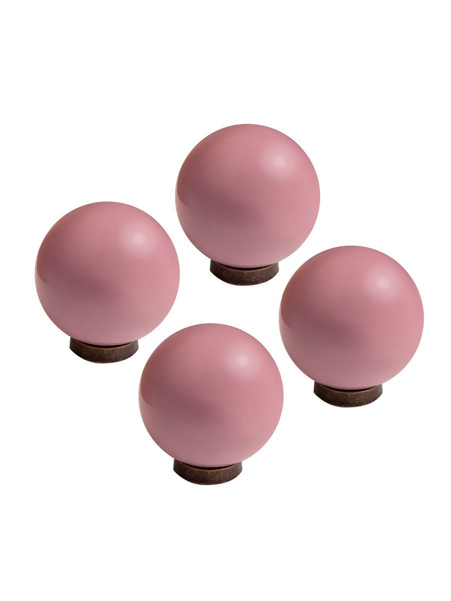 Комплект из 4 шт ручка-кнопка KERRON розовая керамика KF12-16