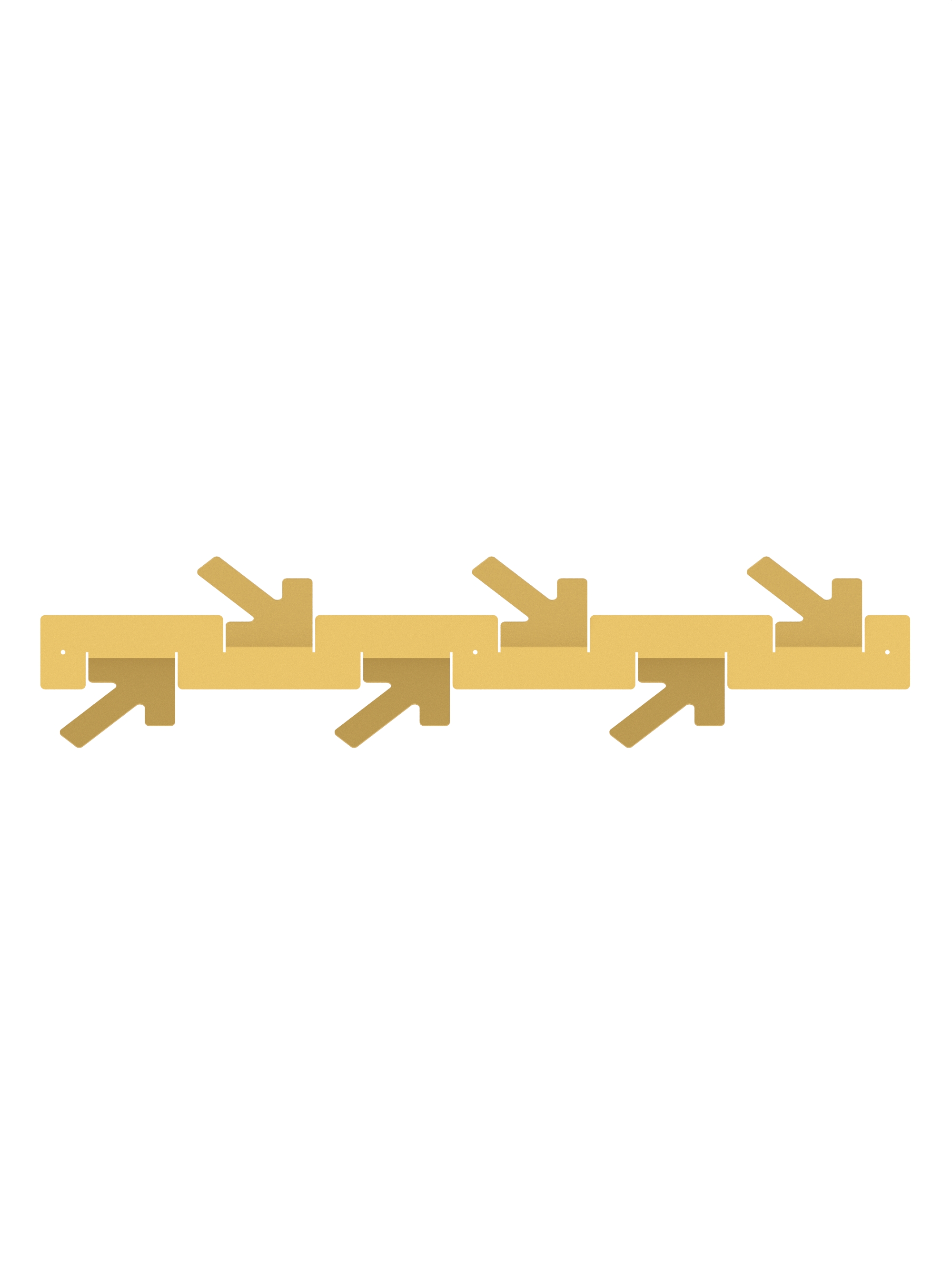 Вешалка настенная TEMPACHE "Стрелочки" для одежды и аксессуаров, 90х20х8 см, золотой