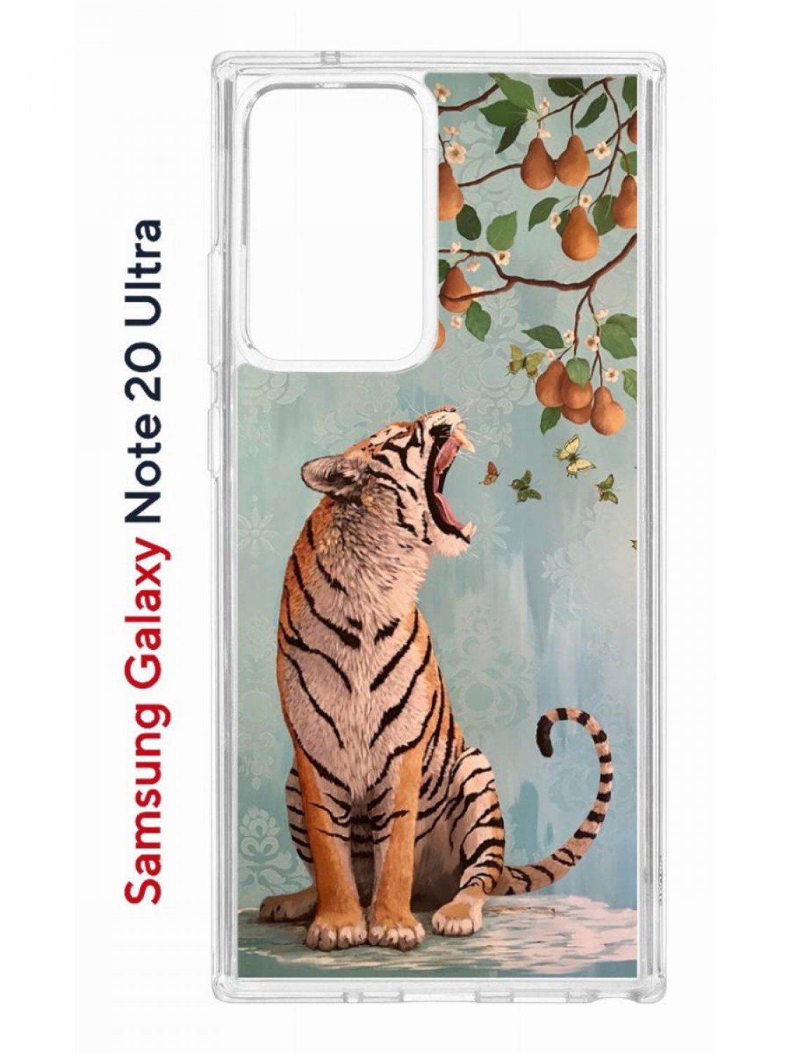 Чехол на Samsung Galaxy Note 20 Ultra Kruche Print Тигр под деревом,противоударный бампер