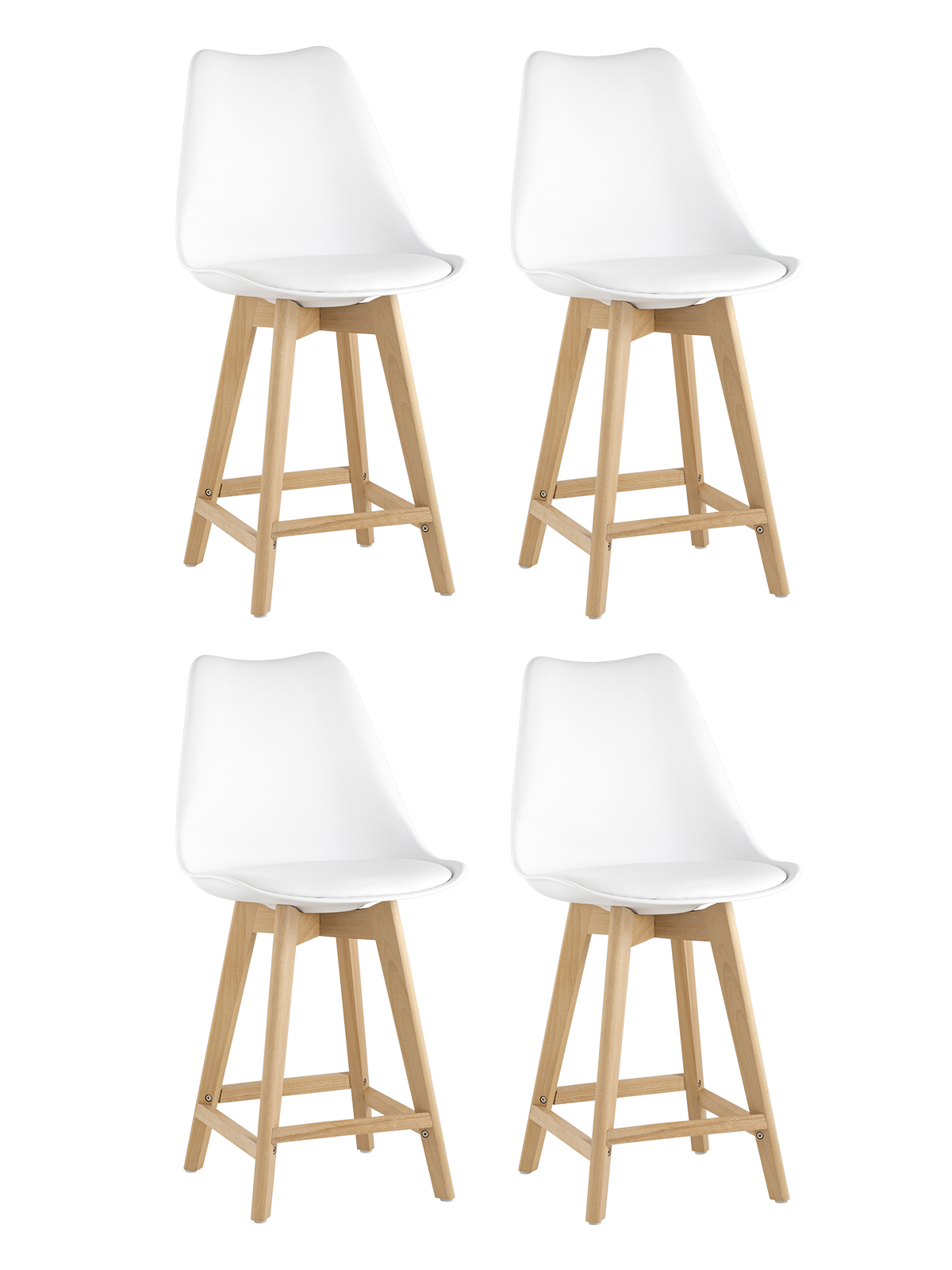 Стул полубарный Stool Group Frankfurt, белый (комплект 4 стула)