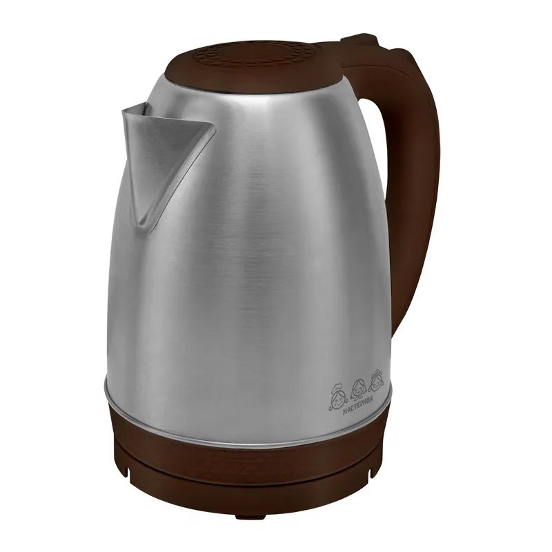 Чайник электрический Мастерица EK-1801M 1.8 л серебристый, коричневый