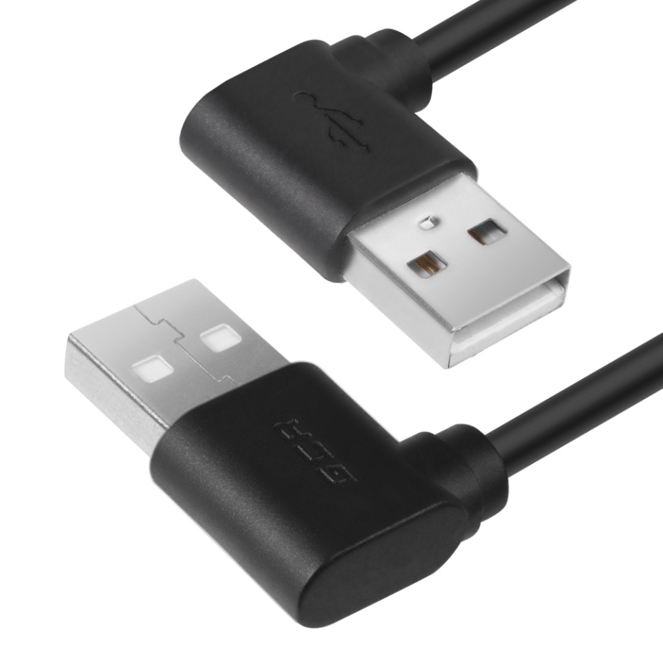 GCR Кабель 1.0m USB 2.0, AM угловой левый /AM угловой левый, 28/28 AWG