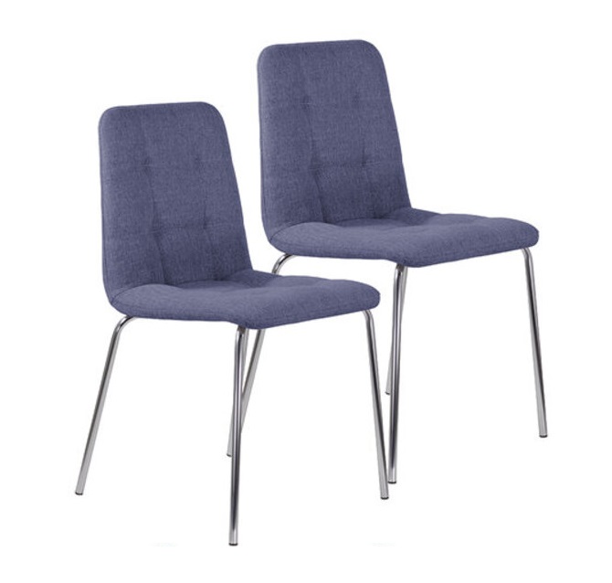 Комплект стульев 2 шт. Brabix Twins CF-011, синий/хром