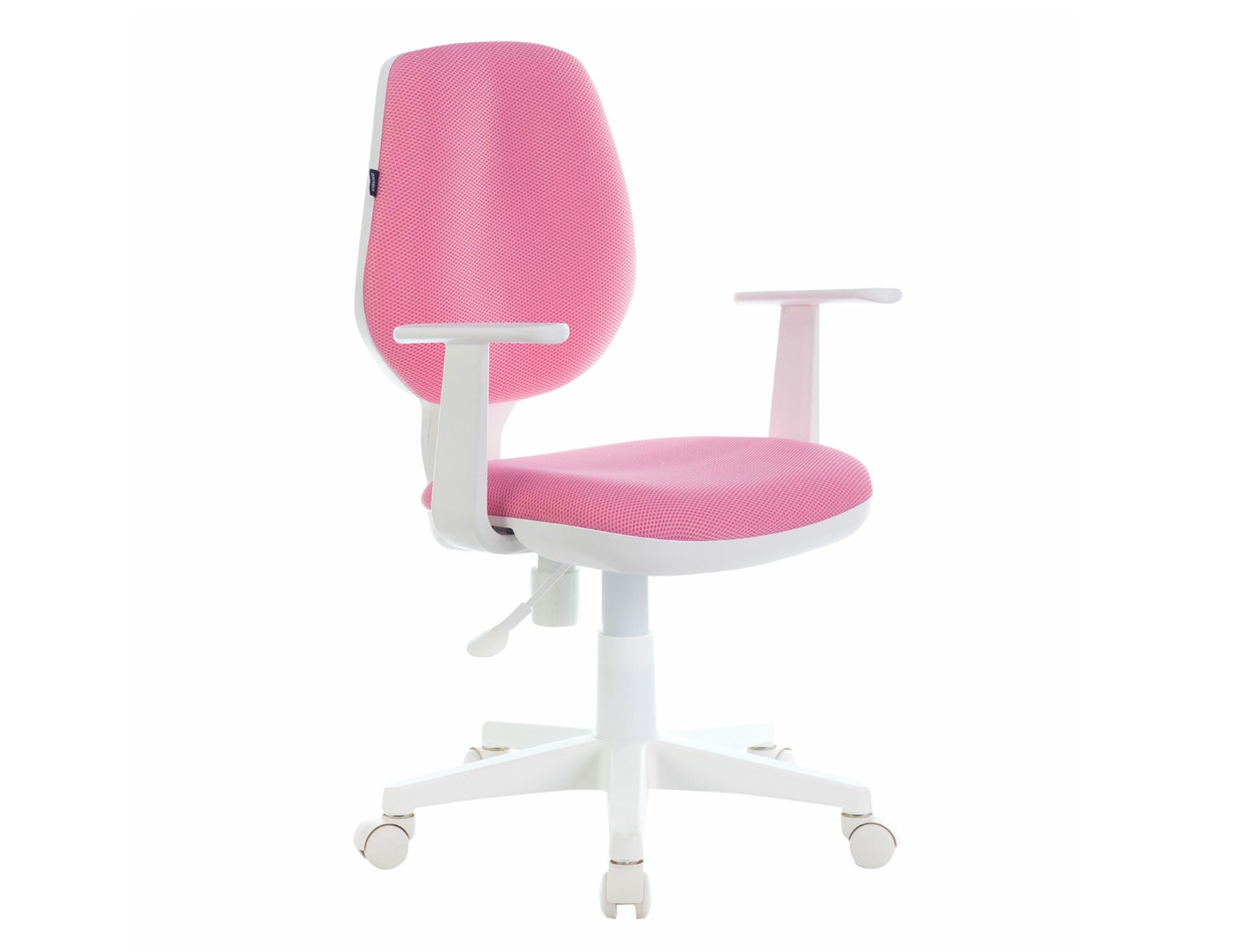 Кресло BRABIX "Fancy MG-201W", с подлокотниками, пластик белый, розовое, 532409