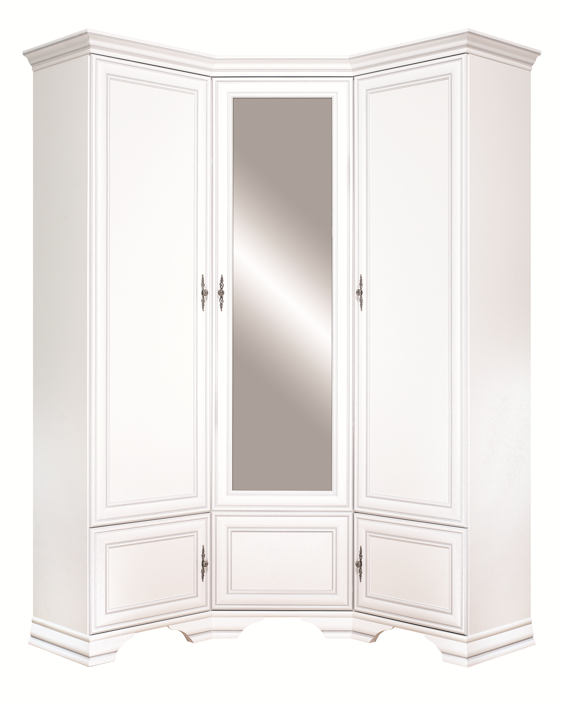 Шкаф с зеркалом угловой Kentaki SZFN5D (Белый)