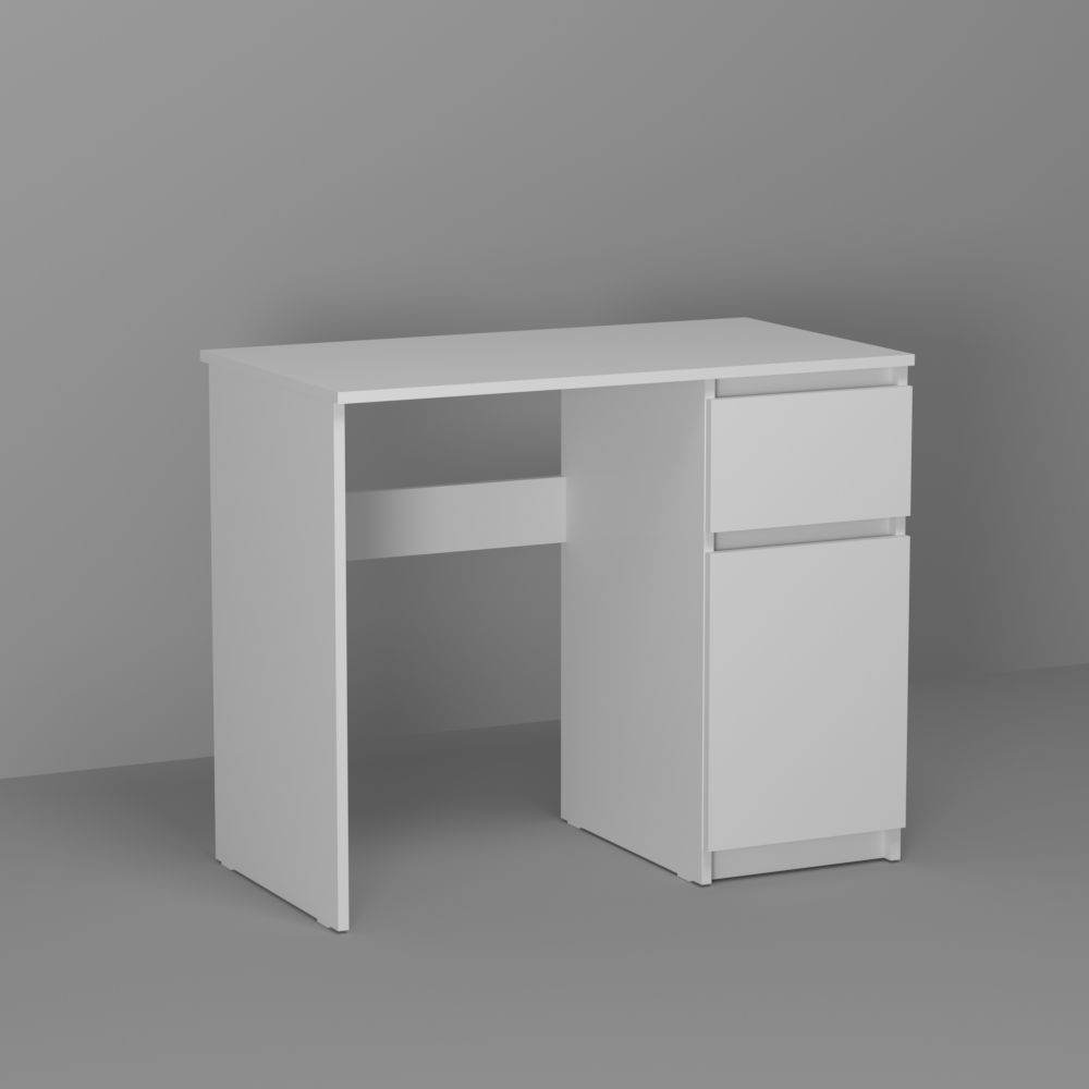 Стол письменный, компьютерный с ящиком Модерн 90х50 см, белый