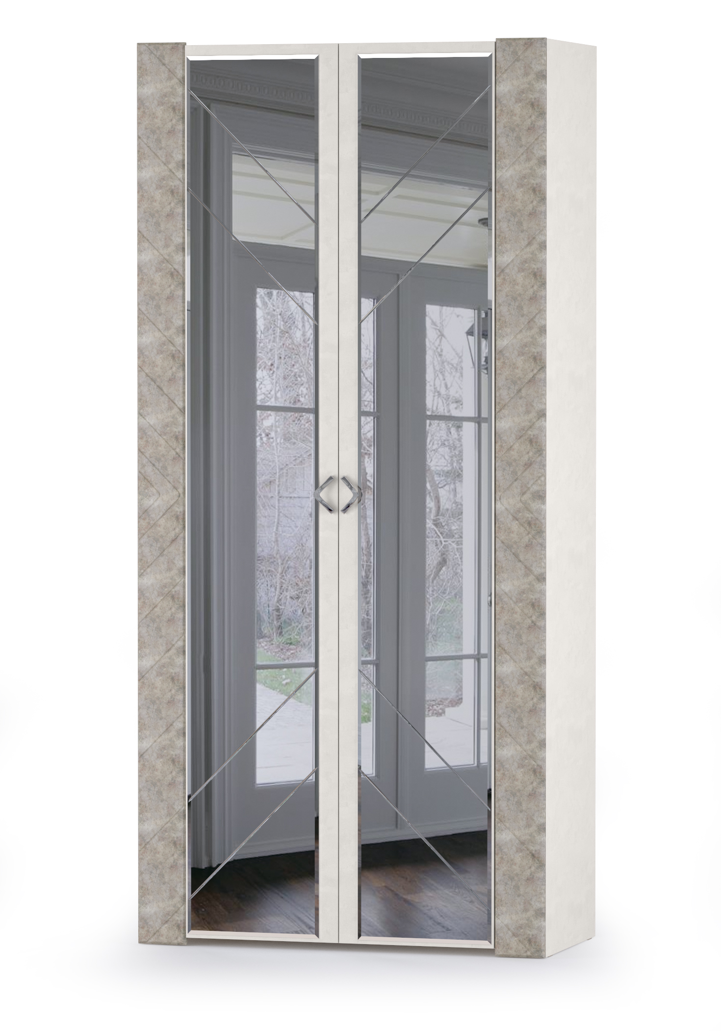 Шкаф для одежды Mobi Амели 13.133 шёлковый камень/бетон чикаго беж, 108х51,3х230 см.