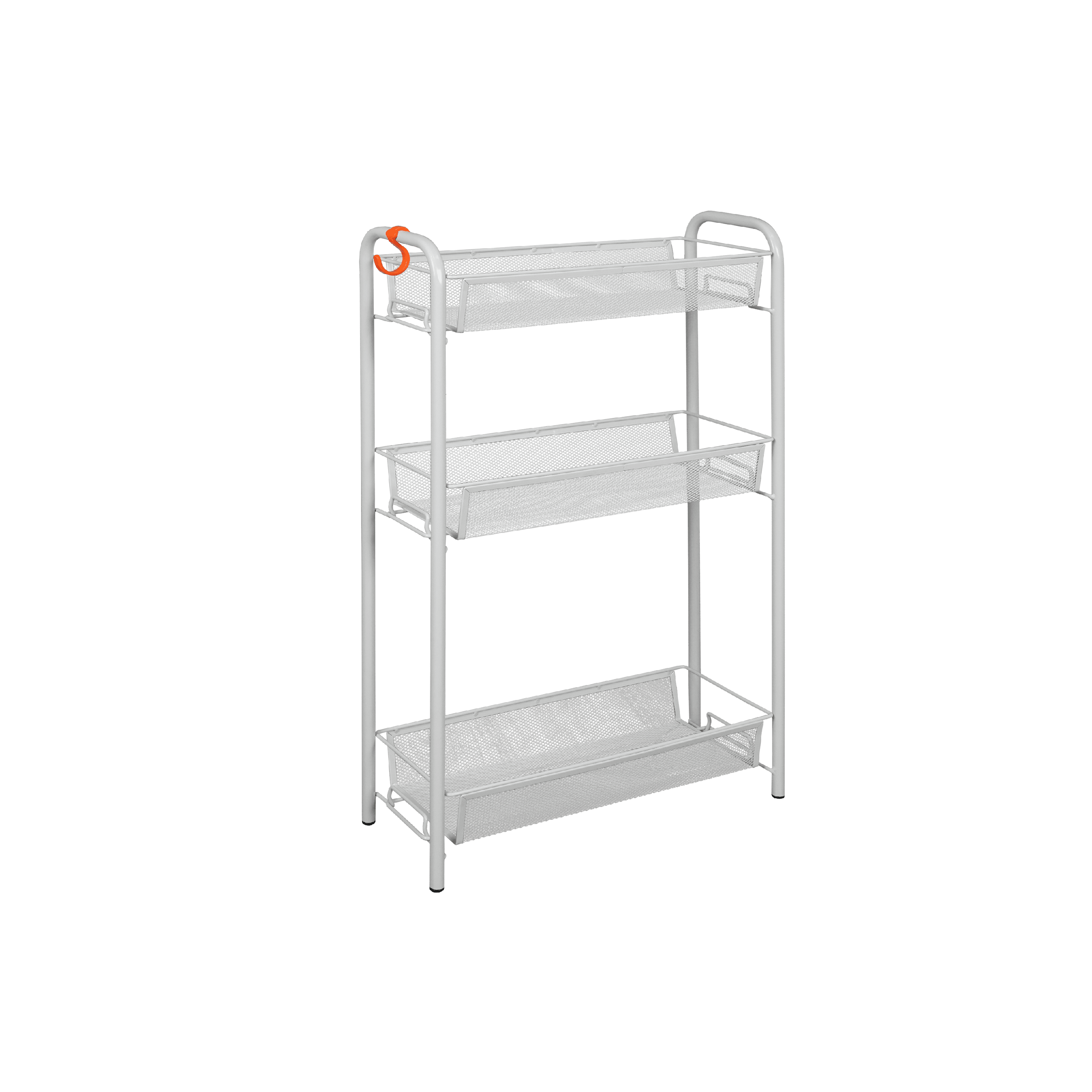 Металлическая этажерка стеллаж Ладья 1 для хранения вещей, 71,5х44х17 см, цвет серый