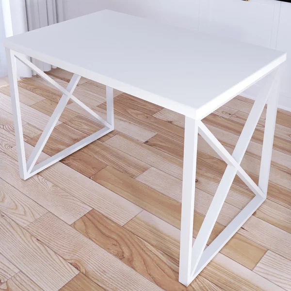 Стол кухонный Solarius Loft с крестообразными ножками 100x60х75, цвет белый