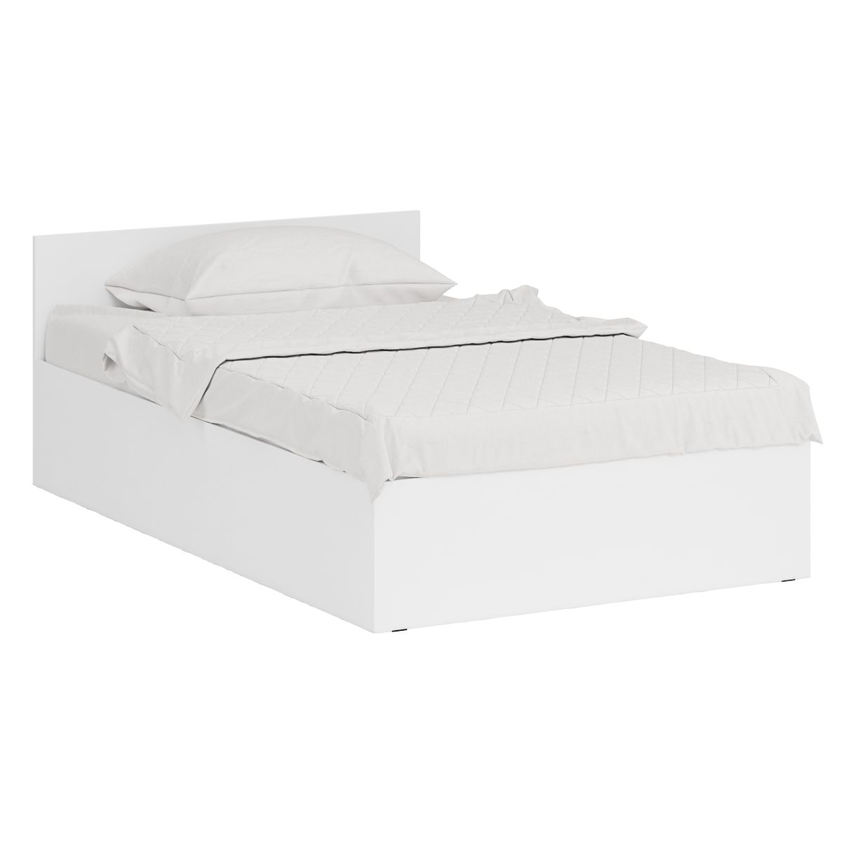 Кровать Стандарт СВК 1200 белый, 123,5х203,5х70 см, сп.м. 1200х2000 мм