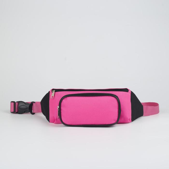 Поясная сумка женская ЗФТС Р00002456, чёрный/розовый