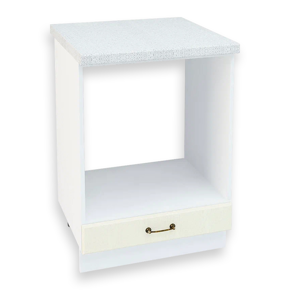 Шкаф кухонный напольный, Сурская мебель, Ницца, 594907, белый/гейнсборо силк