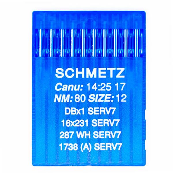 Иглы промышленные с тонкой колбой Schmetz 1738/DBx1 SERV7 80, 10 штук