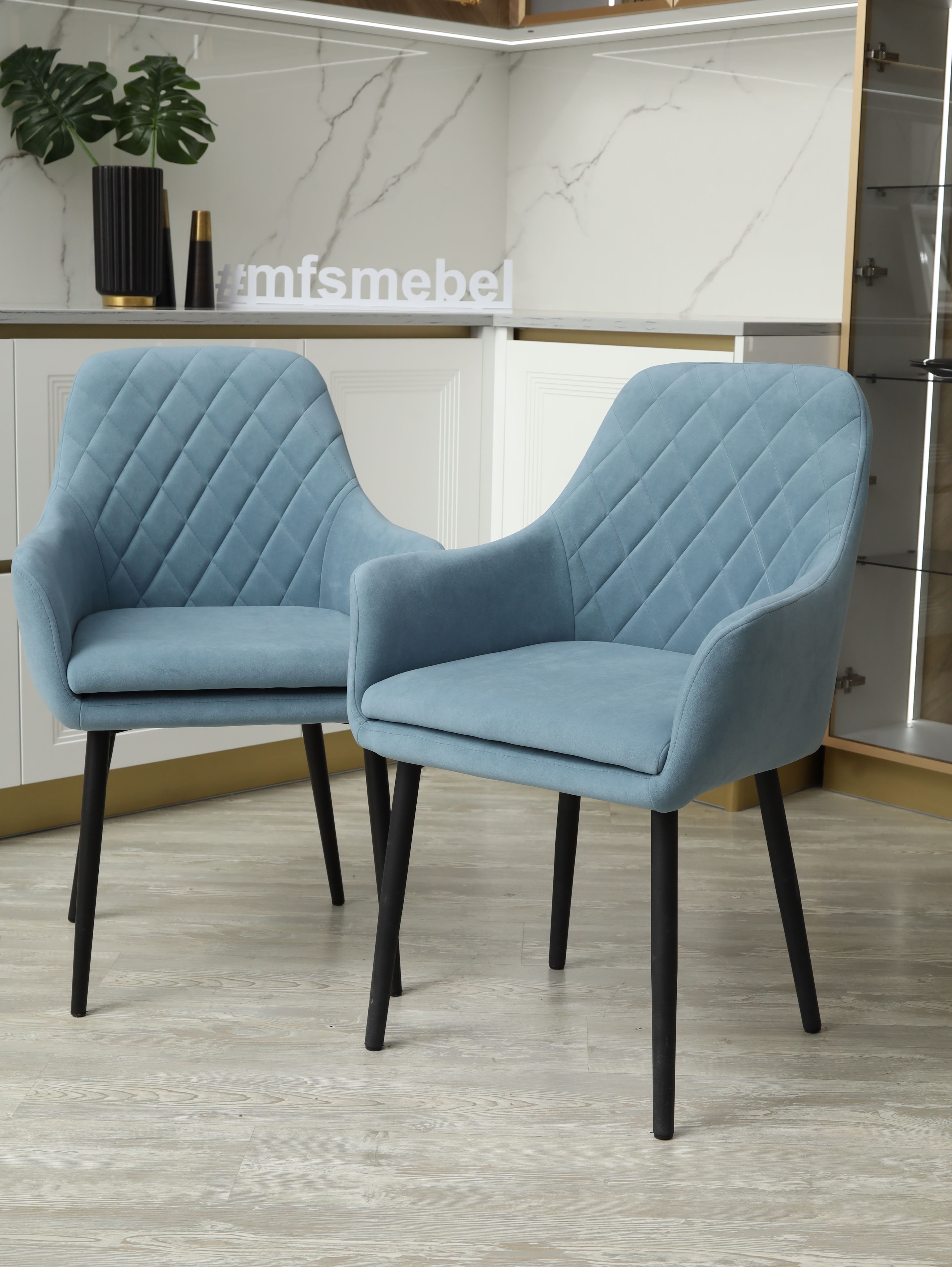Комплект стульев для кухни MFSMEBEL Ар-Деко голубой, 2 шт.