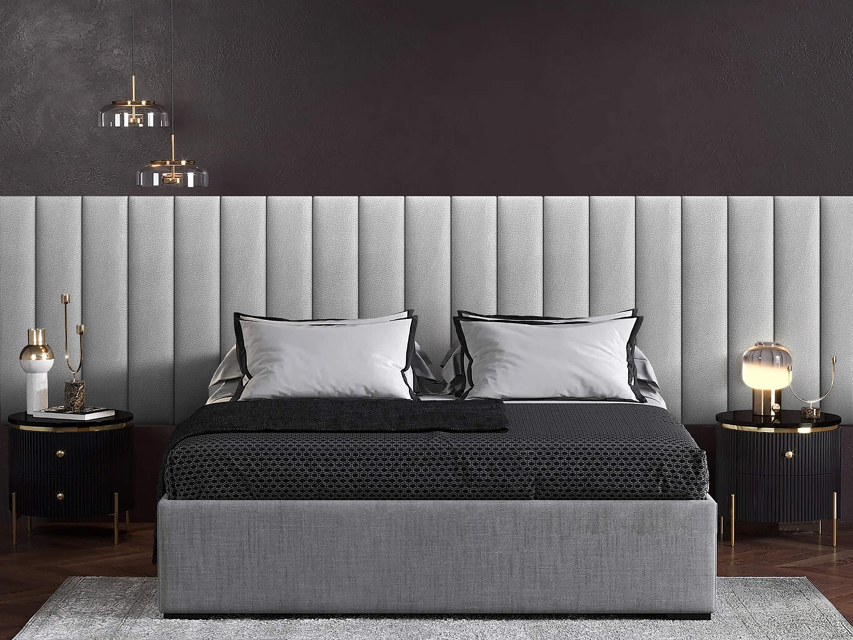 Панель кровати Eco Leather Silver 20х100 см 1 шт.