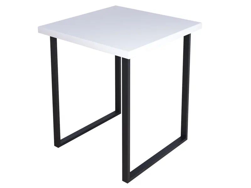 Стол кухонный Solarius Loft металл-дерево 60x60х75, цвет белый с черными ножками