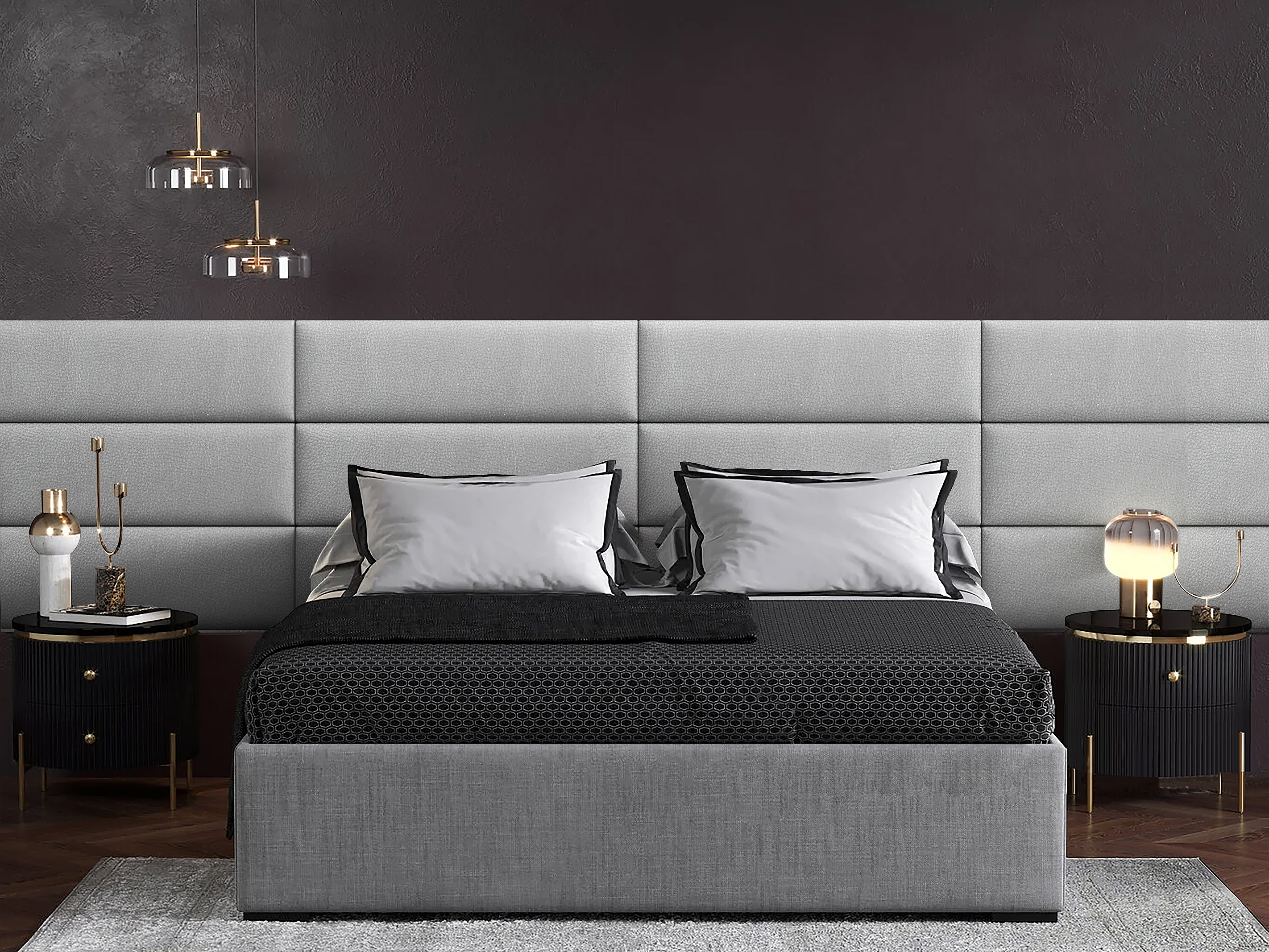 Панель кровати Eco Leather Silver 30х100 см 1 шт.