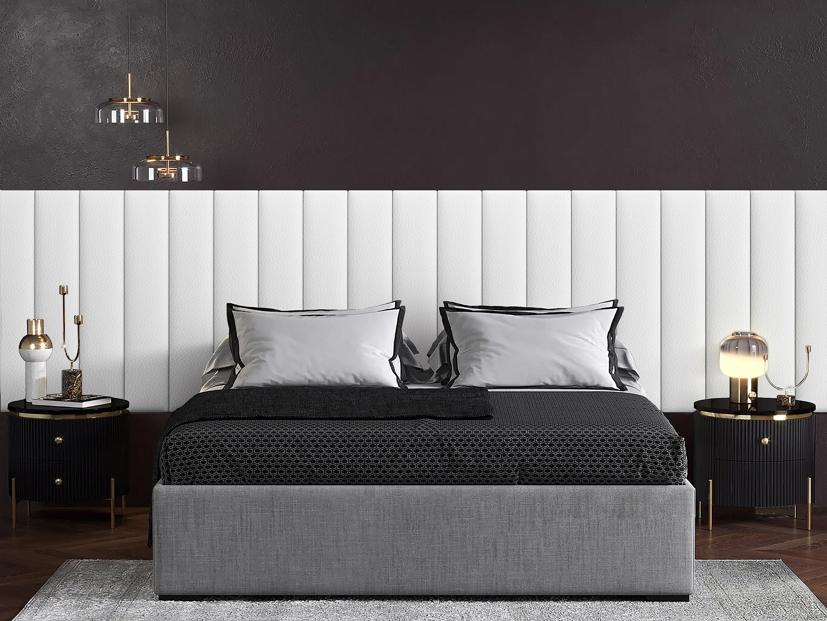Панель кровати Eco Leather White 20х100 см 1 шт.