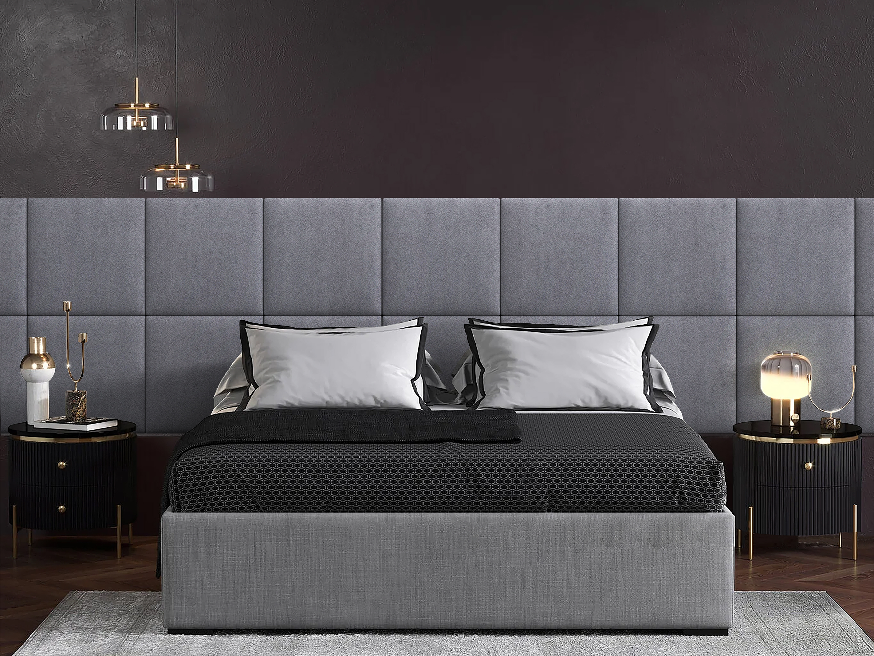 Панель кровати Alcantara Gray 50х50 см 1 шт.