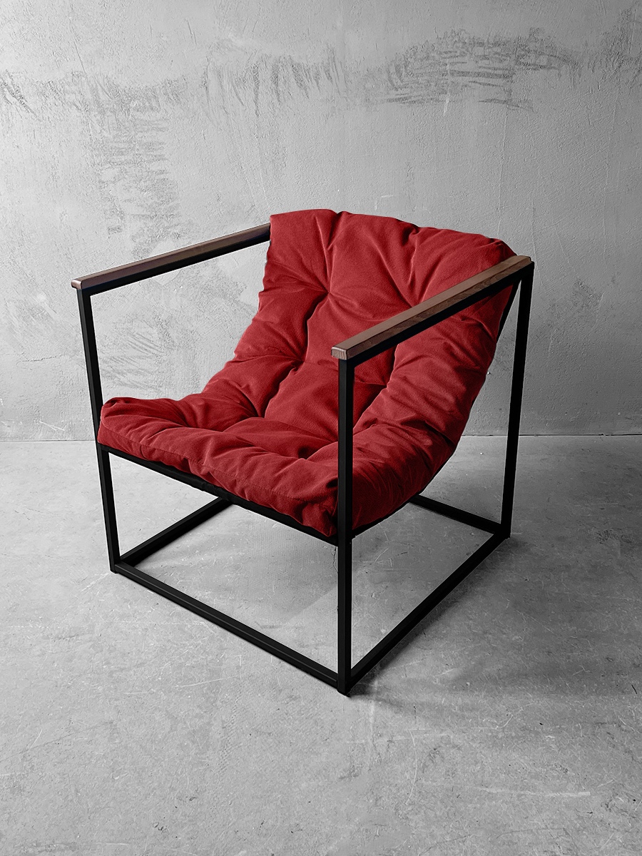 Кресло для дома и офиса Лофтовик, красный