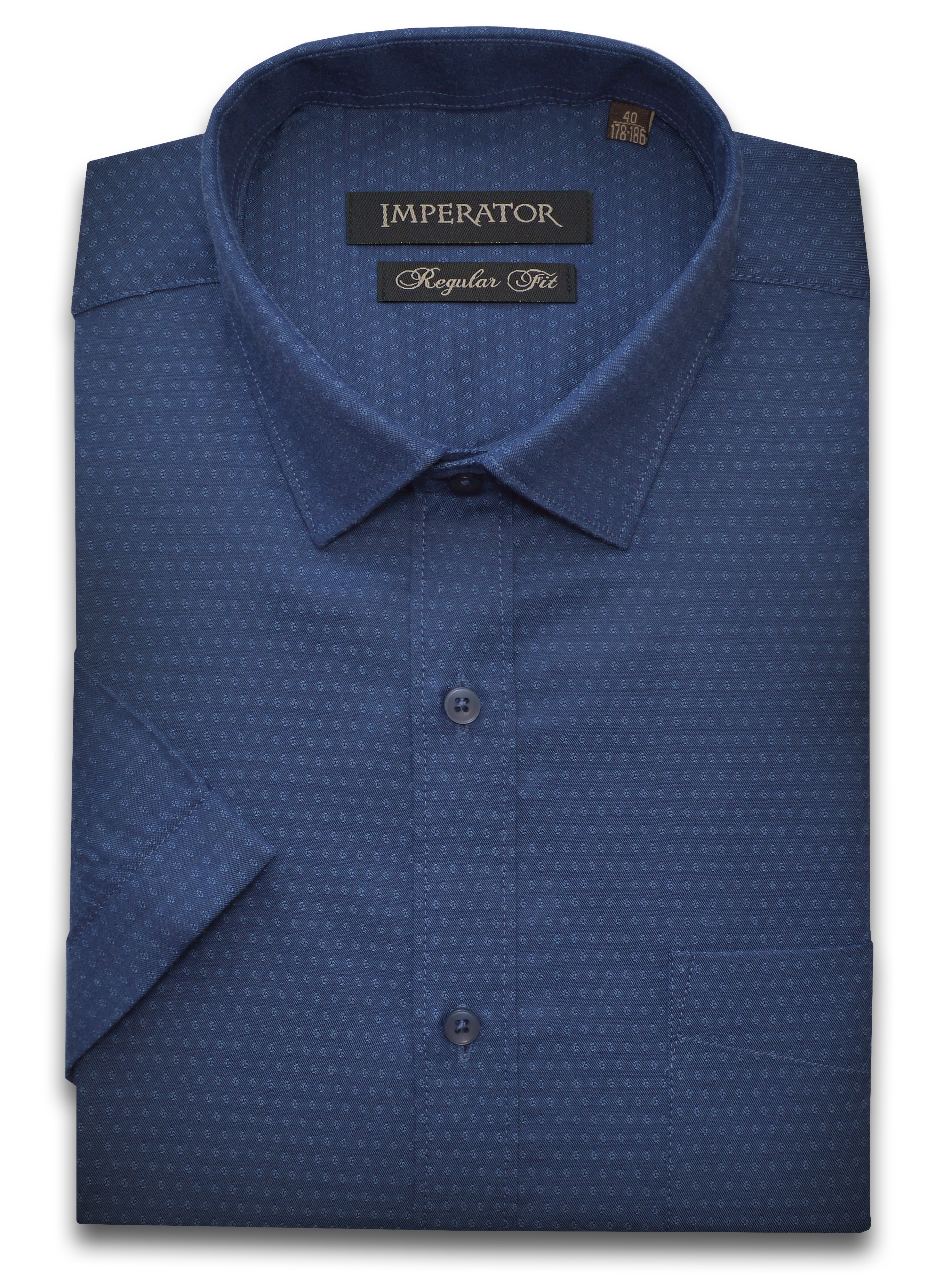 Рубашка мужская Imperator Vichy 3-K синяя 42/170-178