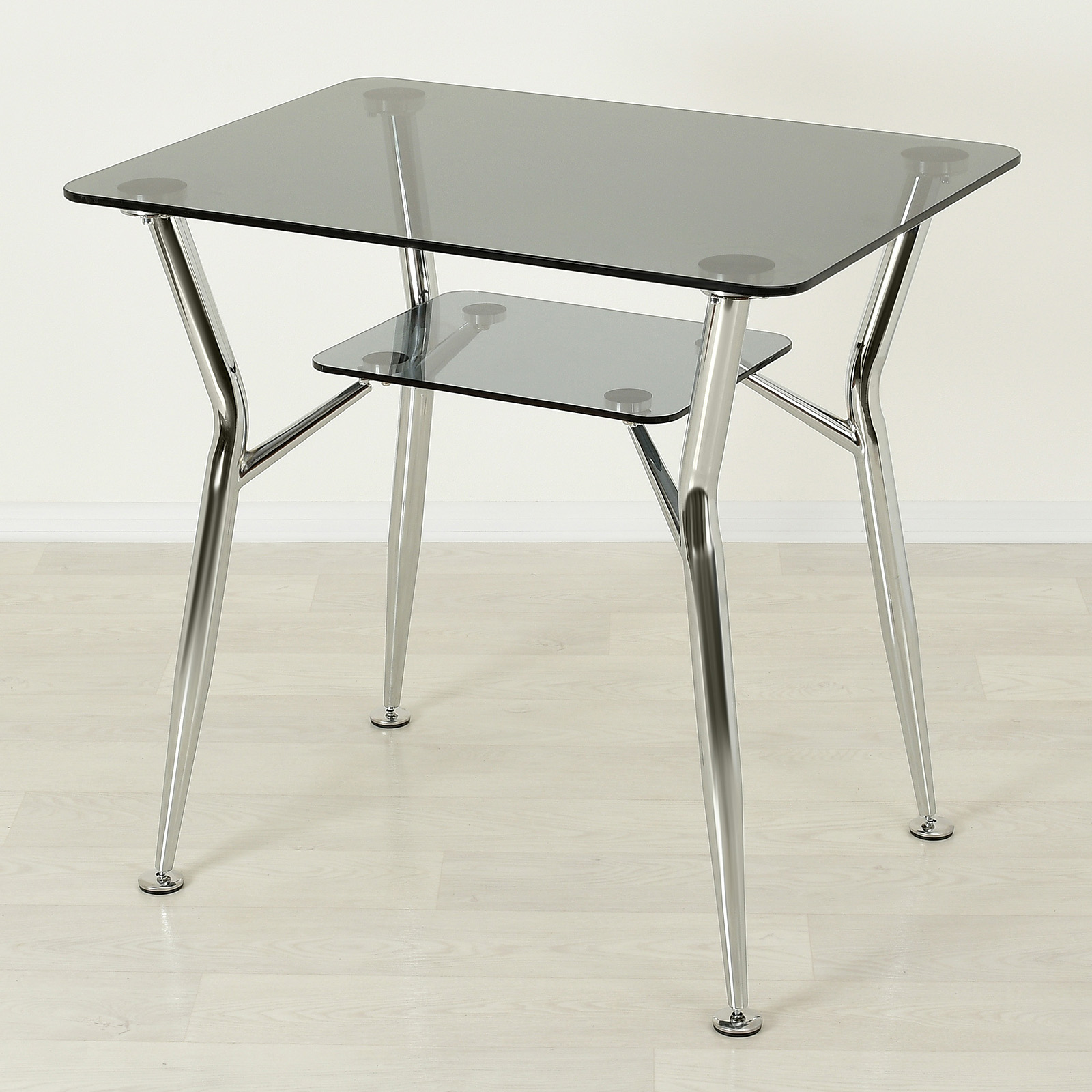Кухонный стол Mebel Apartment Квадро 10 серый/хром 700х600