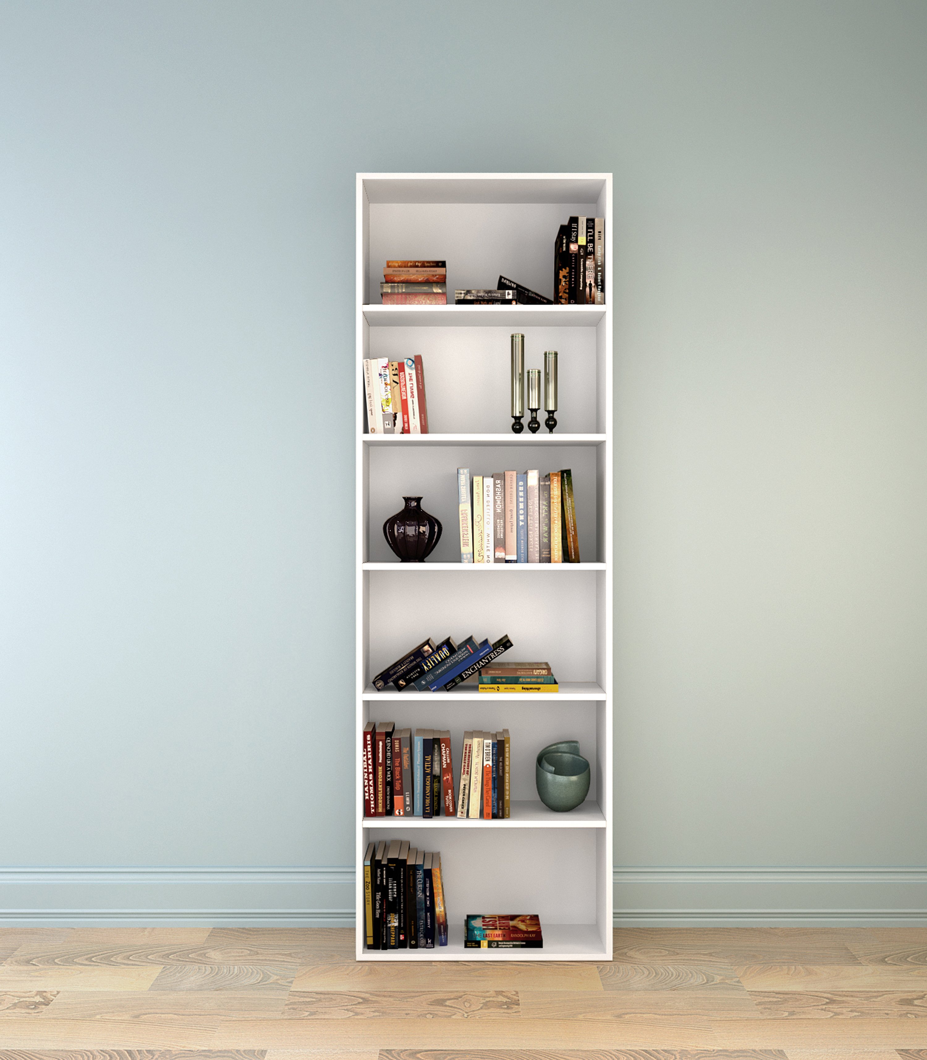 Стеллаж НК-Мебель Лофт 600, 6 полок, Белый, 60х181х26 см