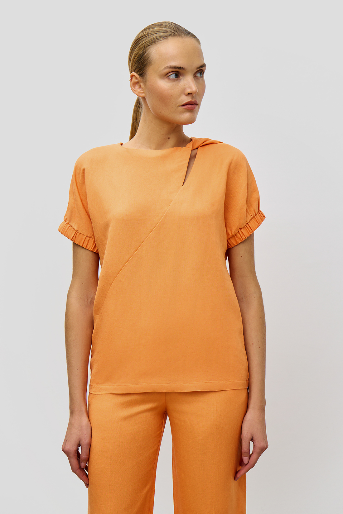 Блуза женская Baon B1923011 оранжевая M