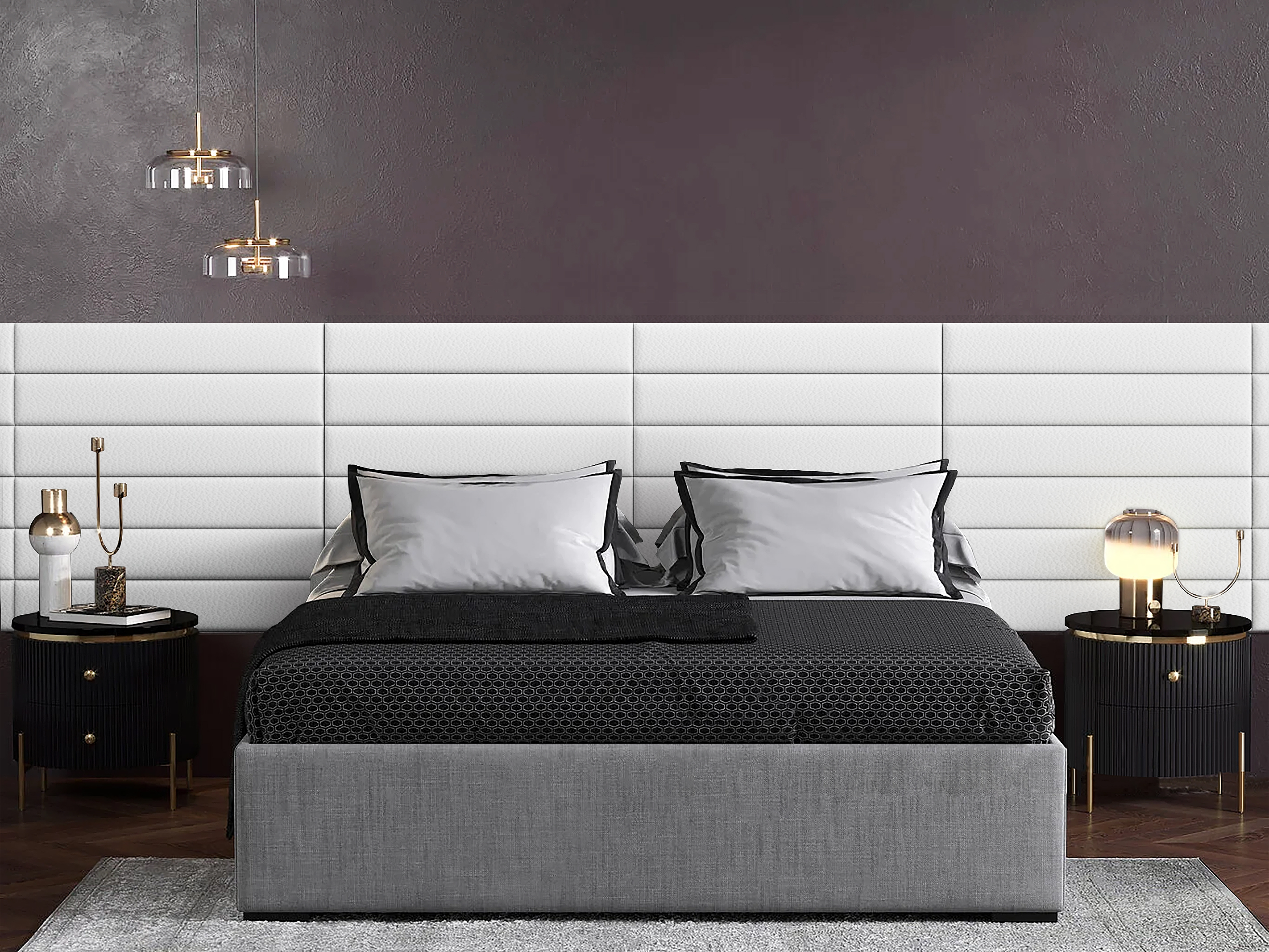 Панель кровати Eco Leather Silver 15х90 см 2 шт.