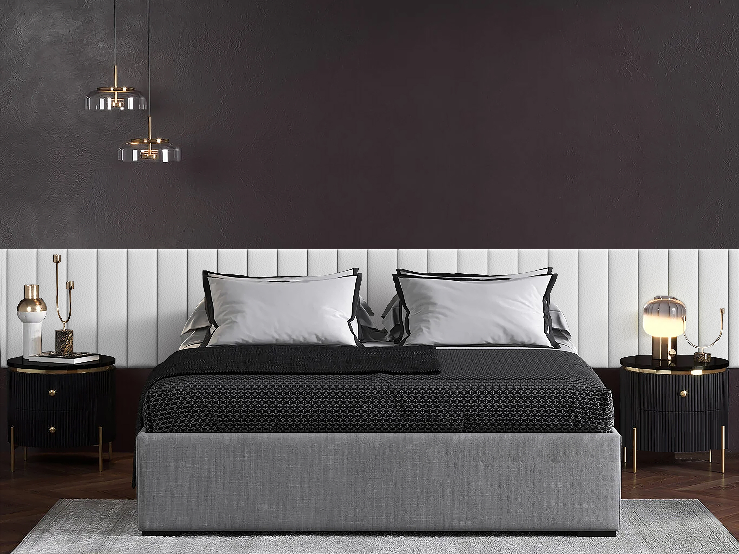 Панель кровати Eco Leather White 15х60 см 2 шт.