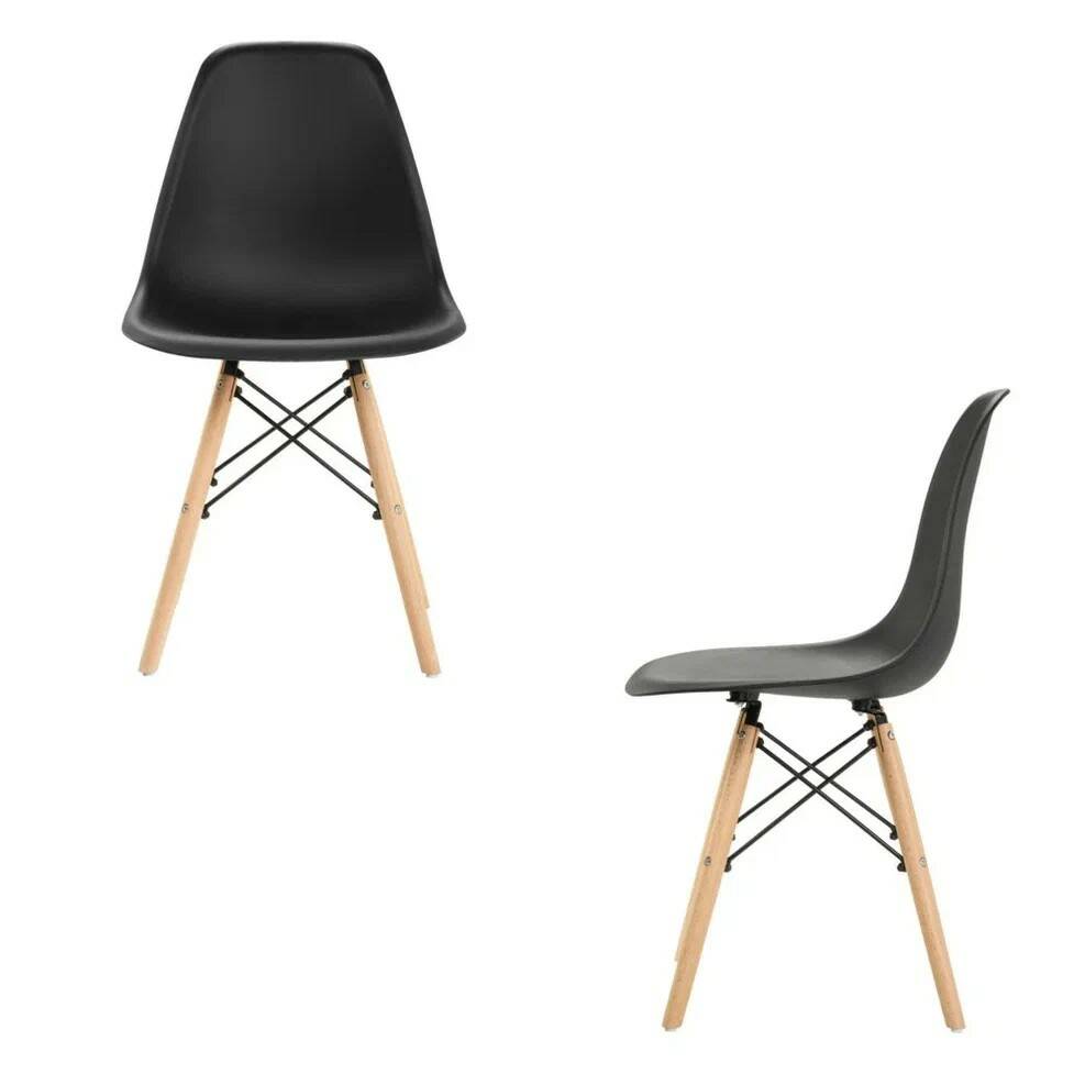 Комплект стульев 2 шт. LEON GROUP для кухни в стиле EAMES DSW, черный