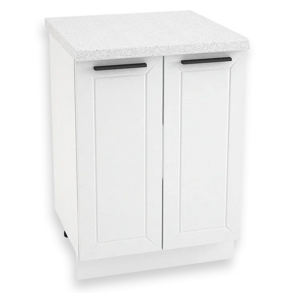 Шкаф кухонный напольный, Сурская мебель, Глетчер, 594956, белый/айленд силк