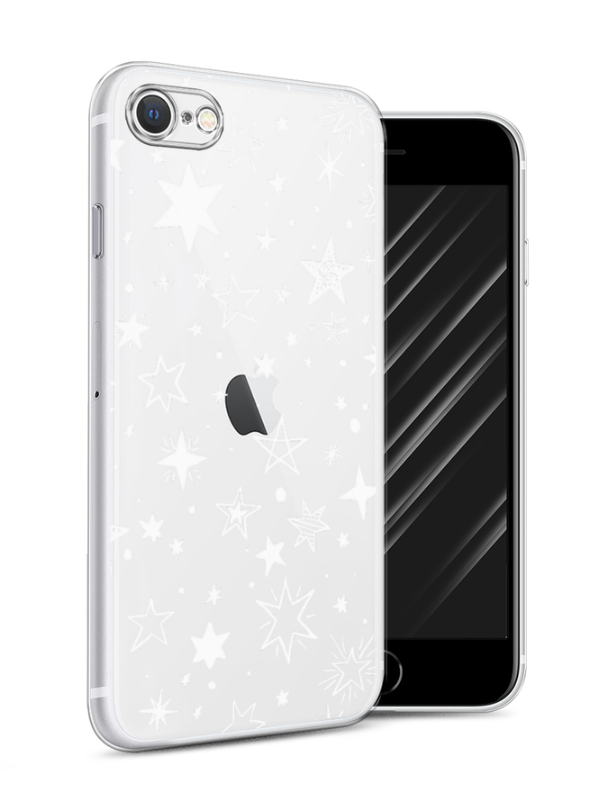 Чехол Awog на Apple iPhone 7 / Айфон 7 "Звездочки графика белая"