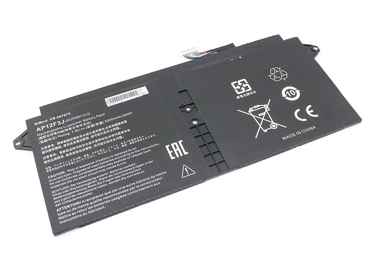 Аккумулятор для ноутбука Acer s7-391-682 AP12F3J 7.6V 5000mAh OEM