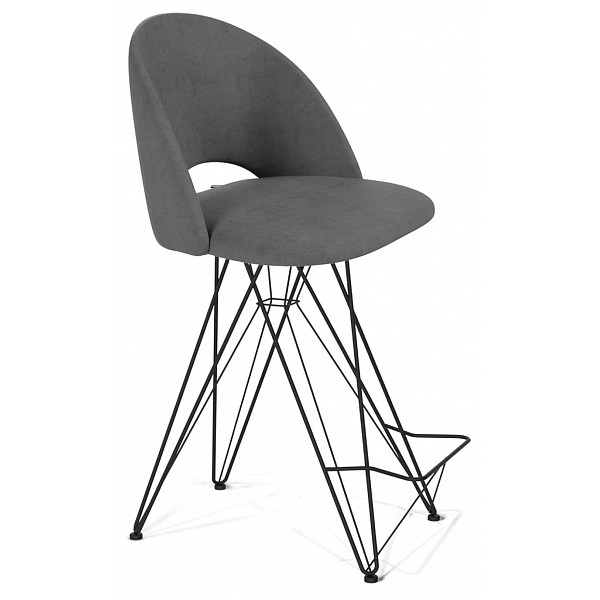 Барный стул Sheffilton SHT-ST34/S66-1 She_4367445501, черный муар/платиново-серый
