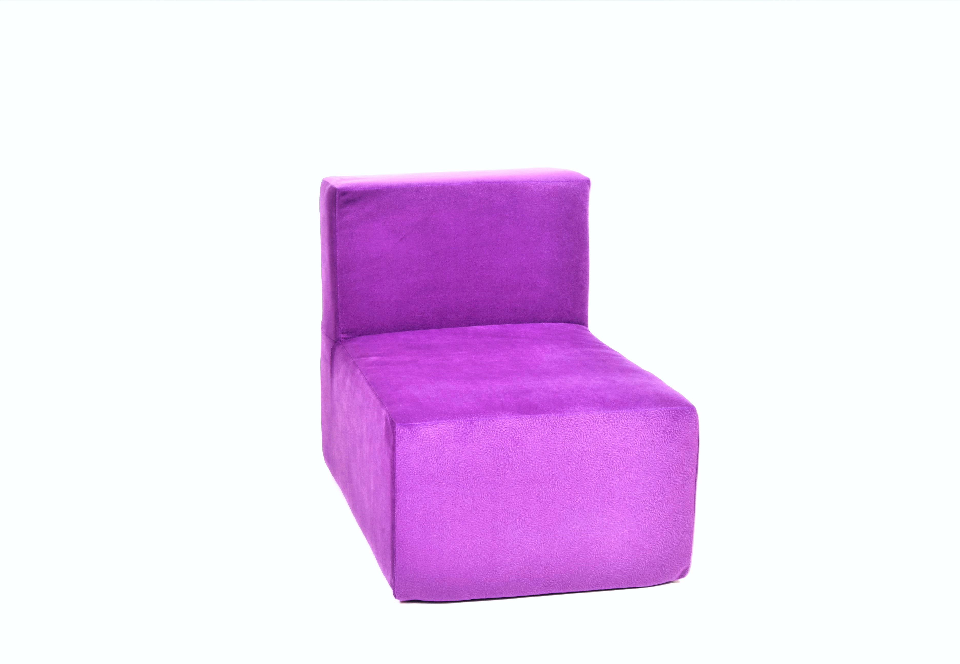 Кресло модульное ТЕТРИС 40 поролон велюр, Фиолетовый