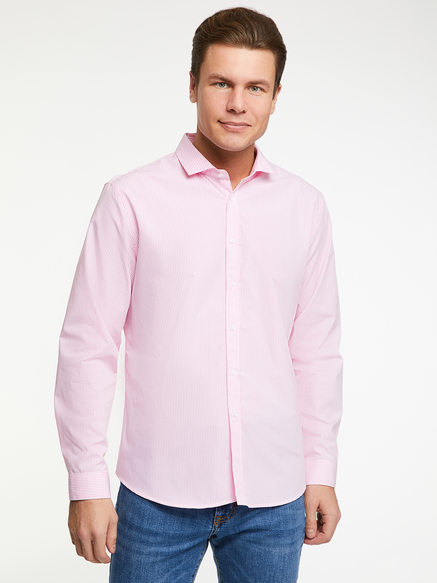Рубашка мужская 3B110034M-2 oodji розовая XL