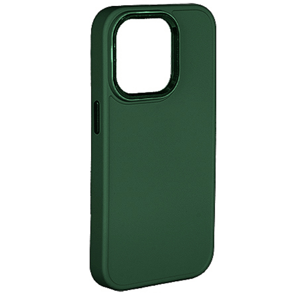 Чехол iPhone 14 Pro Max матовый с цветной камерой, зеленый